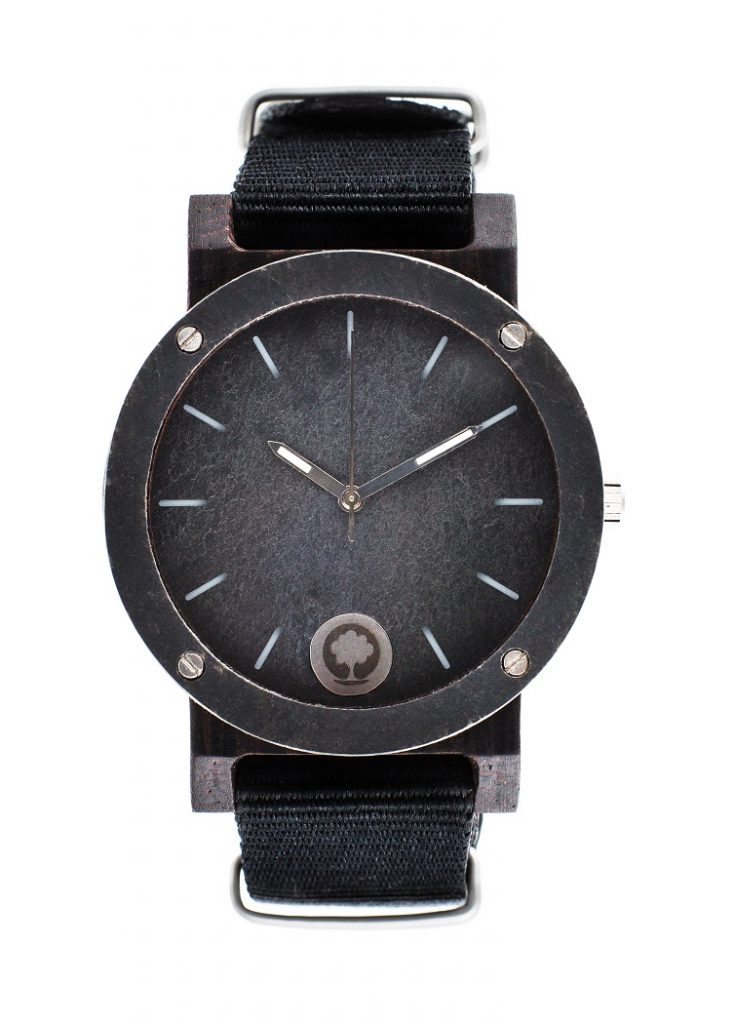 Wood & Stone Watch - Raw Series - Double Stone - Ebony - Plantwear