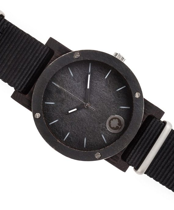 Wood & Stone Watch - Raw Series - Double Stone - Ebony - Plantwear