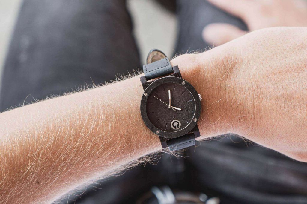 Wood & Stone Watch - Raw Series - Double Stone - Ebony - Plantwear